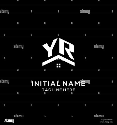Initial Yr Logo With Abstract Home Roof Simple And Clean Real Estate