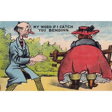 If I Catch You Bending Tramp Park Bench Spanking Fat Lady Old Comic
