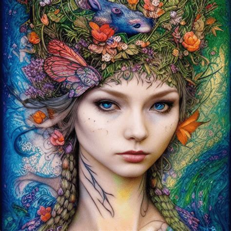 Beautiful Elf Tattoo Graphic · Creative Fabrica