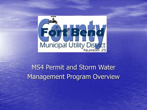Ppt Ms4 Permit And Storm Water Management Program Overview Powerpoint