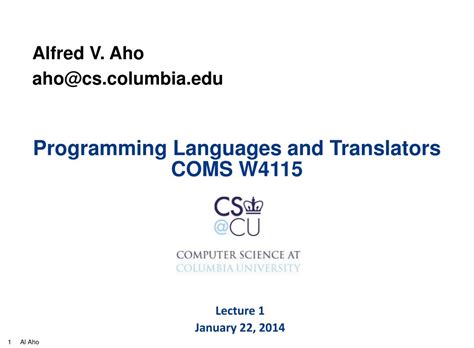 Ppt Programming Languages And Translators Coms W4115 Powerpoint