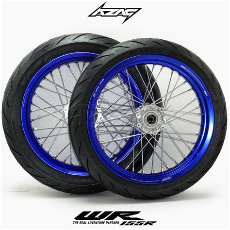 Jual Ban Set Supermoto Yamaha Wr155 Scarlet Blue Tromol Silver Original