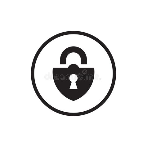 Shield Padlock Logo Design Template Shield Lock Icon Vector Stock