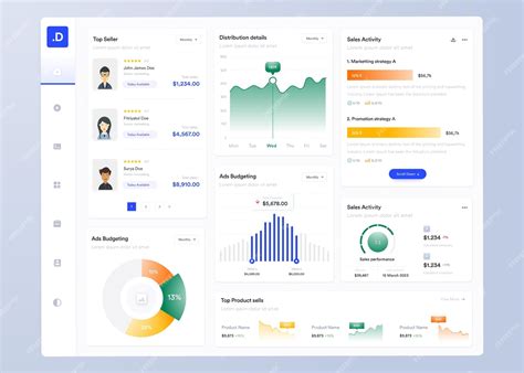 Premium Vector Vector Infographic Dashboard Ui Ux Design With Graphs