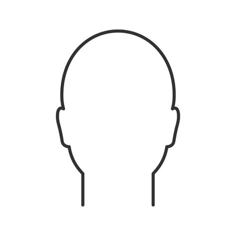 Icono Lineal De Cabeza Humana Vista Frontal Del Rostro Del Hombre