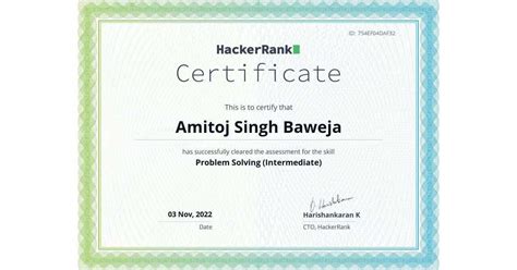 Amitoj Singh Baweja On Linkedin Hackerrank Hackerrankskilltest Dsa