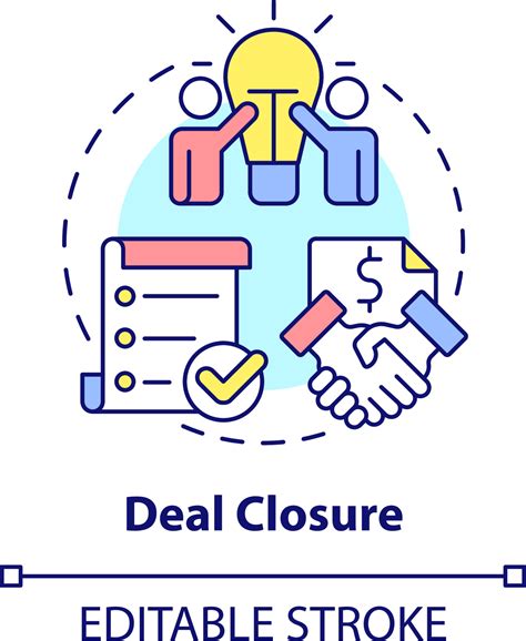 Deal Closure Concept Icon Complete And Execute Transaction Stage Of Merger Abstract Idea Thin