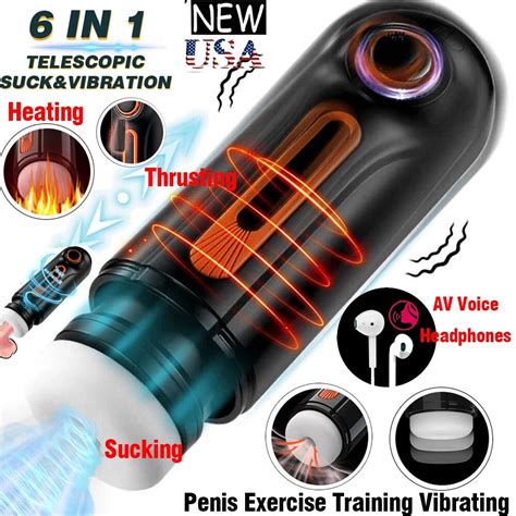 Male Masturbater Automatic Telescopic Cup Men Oral Sex Toy Masterbator
