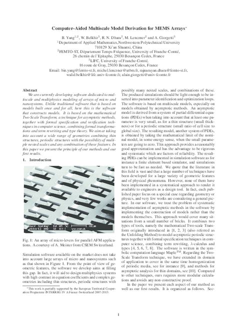 Computer Aided Multiscale Model Derivation For Mems Arrays