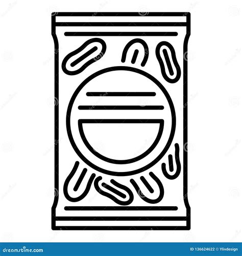 Icono Del Paquete Del Cacahuete Estilo Del Esquema Ilustración Del