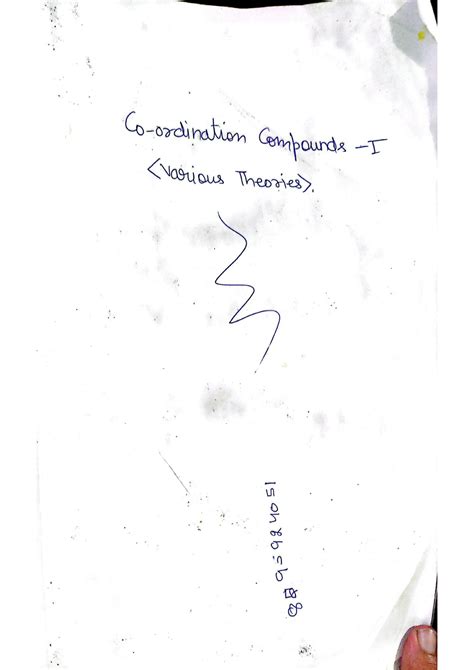 Solution Coordination Compounds Part I Theories Of Bonding In
