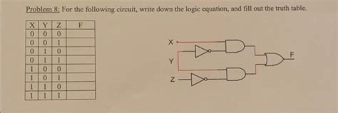 Solved Problem For The Following Circuit Write Down The Chegg
