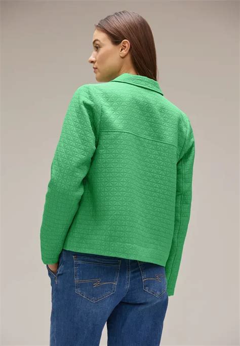 STREET ONE Kurze Jacke im Karodessin für Damen in Grün STREET ONE