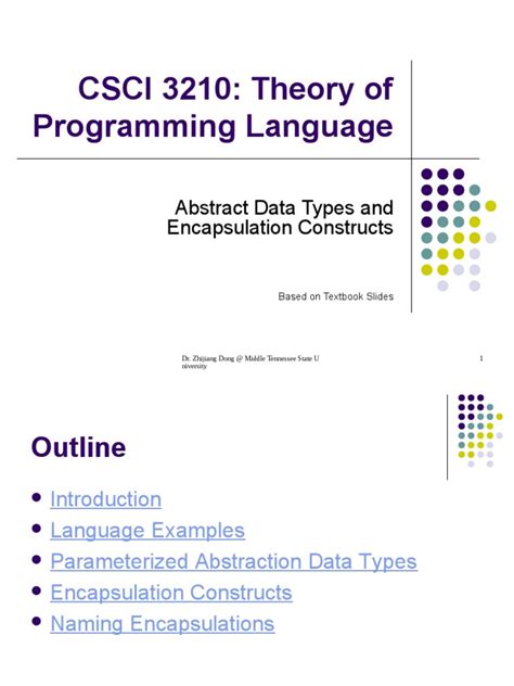 Csci 3210 Theory Of Programming Language Abstract Data Types And Encapsulation Constructs Pdf