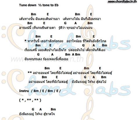 อย่ายอมแพ้ โดยที่ยังไม่ได้สู้ คอร์ด คอร์ด อย่ายอมแพ้ โดยที่ยัง