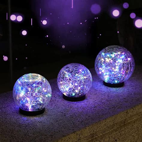 Solar Balls For Garden Crackle Glass Solar Lights 1 Pack For Etsy