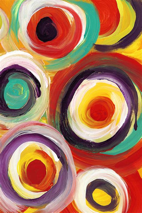 Colorful Bold Circles Vertical Painting By Amy Vangsgard Fine Art America