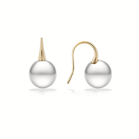 White South Sea Pearl Hook Earrings Na Hoku