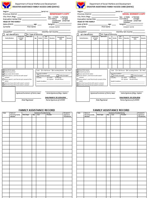 Dafac Form Cash For Work Egay Pdf Economies