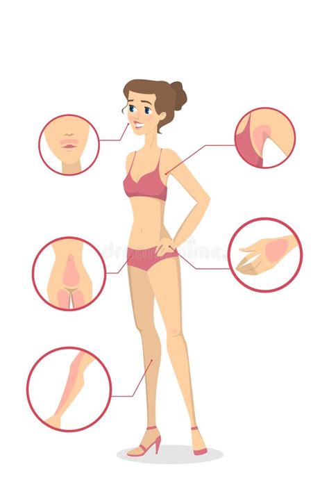 Laser Hair Removal Male Zones Area Body Depilation Men Stock Vector