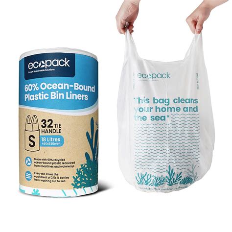 Ecopack 18l S Ocean Bound Recycled Plastic Bin Liners With Handles