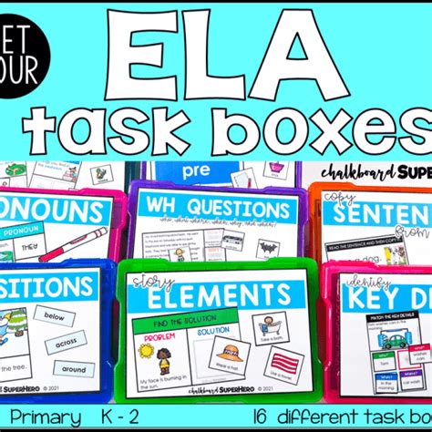 Mega Academic Task Box Bundle 2 Sets 192 Task Boxes Chalkboard