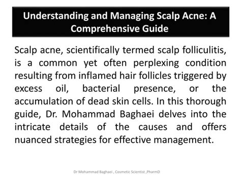 Understanding And Managing Scalp Acne A Comprehensive Guide Pptx Ppt