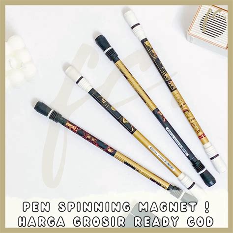 Jual Pen Pulpen Gel Putar Magnet 2 In 1 Fidget Spinner Spinning Anime
