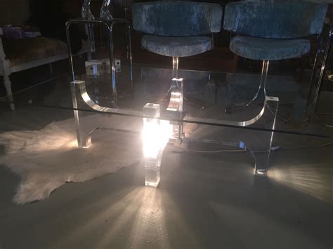 Late 20th Century French Plexiglass And Light Coffee Table 1970s At
