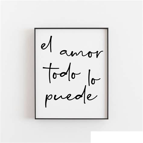 El Amor Todo Lo Puede Spanish Quote Print Love Print Couple Etsy