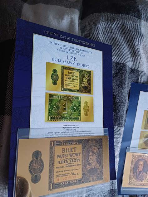 Najpiękniejsze Polskie Banknoty W Czystym Złocie Repliki Z 1918 1939