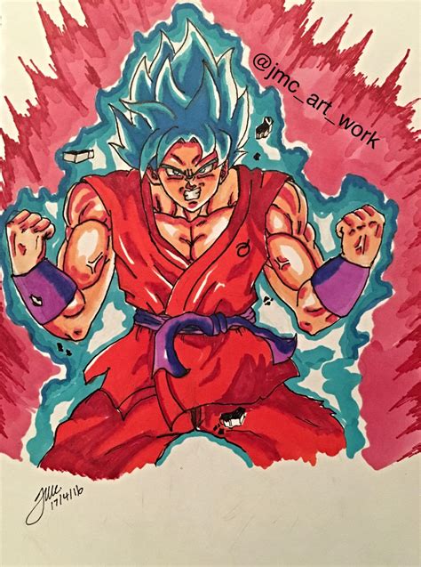 Speed Drawing Dibujando A Goku Ssgss Kaioken X Dragon Ball Super My