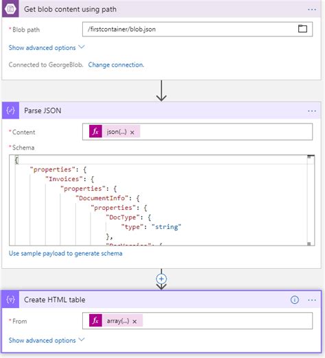 How To Create Html Table From Blob Json In Azure Logic App Stack Overflow