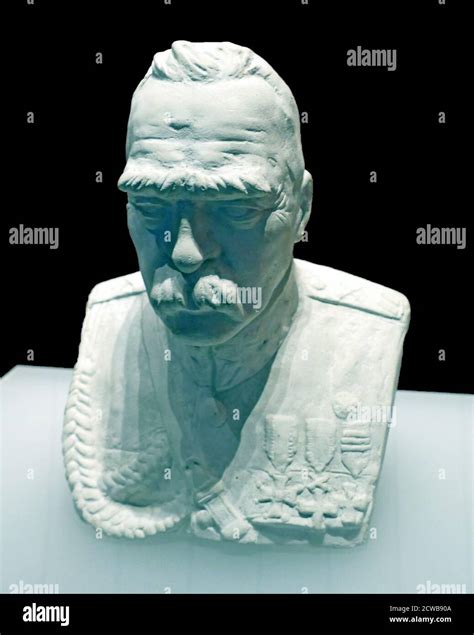 Bust Of Jozef Klemens Pilsudski Polish Statesman Who Served As The Chief Of State