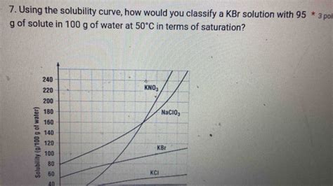 7 Using The Solubility Curve How Would You Classify A Kbr Solution