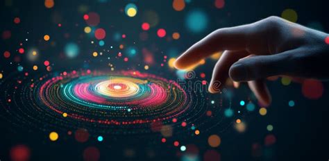 The Big Data Concept Digital Neural Networks Business Woman Touching The Stock The Future Of