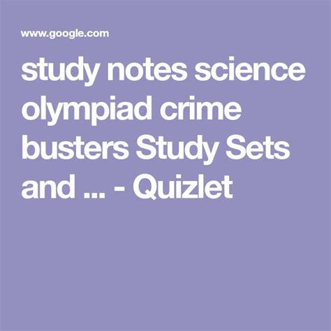 Science Olympiad Crime Busters At Bruce Earnshaw Blog