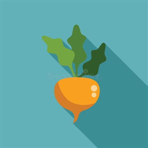 Yellow Turnip Root Vegetable Growing With Green Leaves On Blue