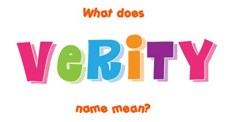 Verity Name Meaning Of Verity