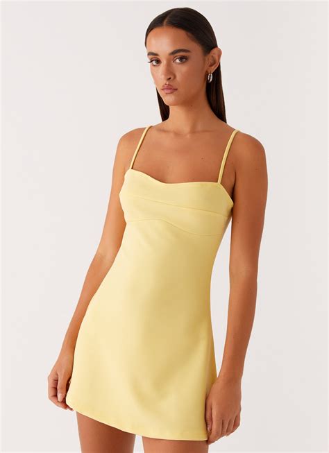 Cindy Mini Dress Yellow Peppermayo Us