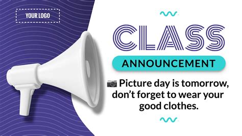 Classroom Announcement Bullhorn Digital Signage Template
