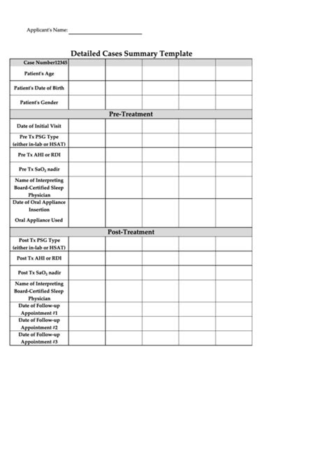 Top Case Summary Templates Free To Download In Pdf Format