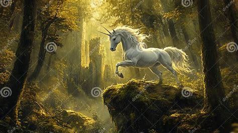 A Majestic Unicorn Stock Illustration Illustration Of Stone 331256678