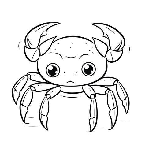 Cute Crab Coloring Page Outline Sketch Drawing Vector Cartoon Crab