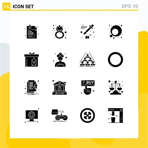 16 Thematic Vector Solid Glyphs And Editable Symbols Of Box Women Sign Women Gender Eyedropper