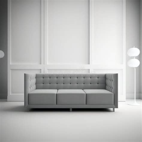 Scandinavian Light Sofa Illustration Modern Lounge Stock Illustration