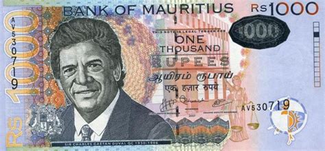 RealBanknotes Mauritius P59c 1000 Rupees From 2007