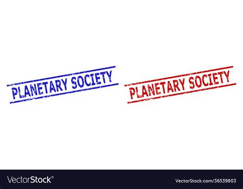 Planetary Society Stamps With Rubber Texture Vector Image