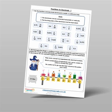 Year 6 Decimals As Fractions Discussion Problem Resource Classroom