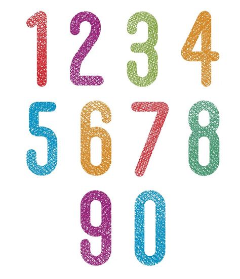 Premium Vector Retro Style Geometric Rounded Numbers Set With Hand